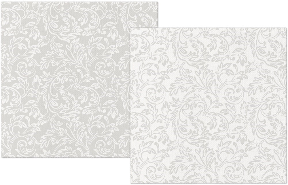 Obrúsky PAW AIRLAID 40x40 cm - Reverse Baroque Etude silver ...