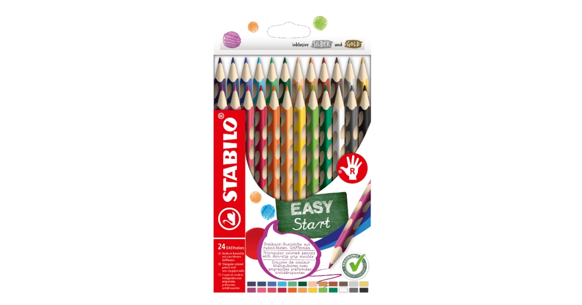 Pastelky STABILO EASYcolors pre pravákov - 24 ks sada | juniorpapier.sk